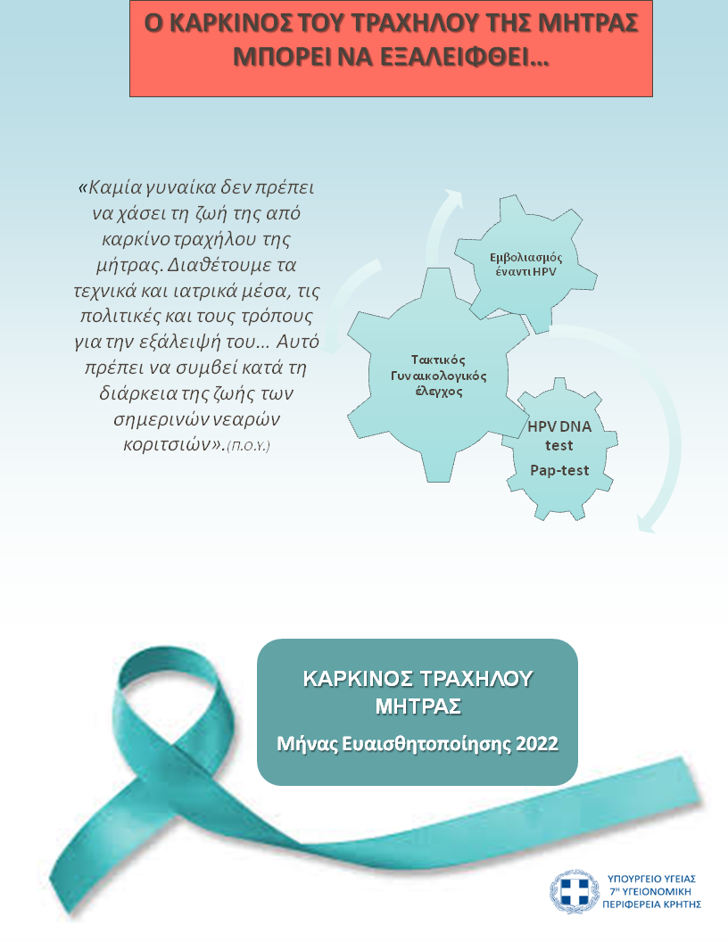 7η ΥΠΕ Κρήτης - Ιανουάριος, Μήνας Ευαισθητοποίησης για καρκίνο τραχήλου ...